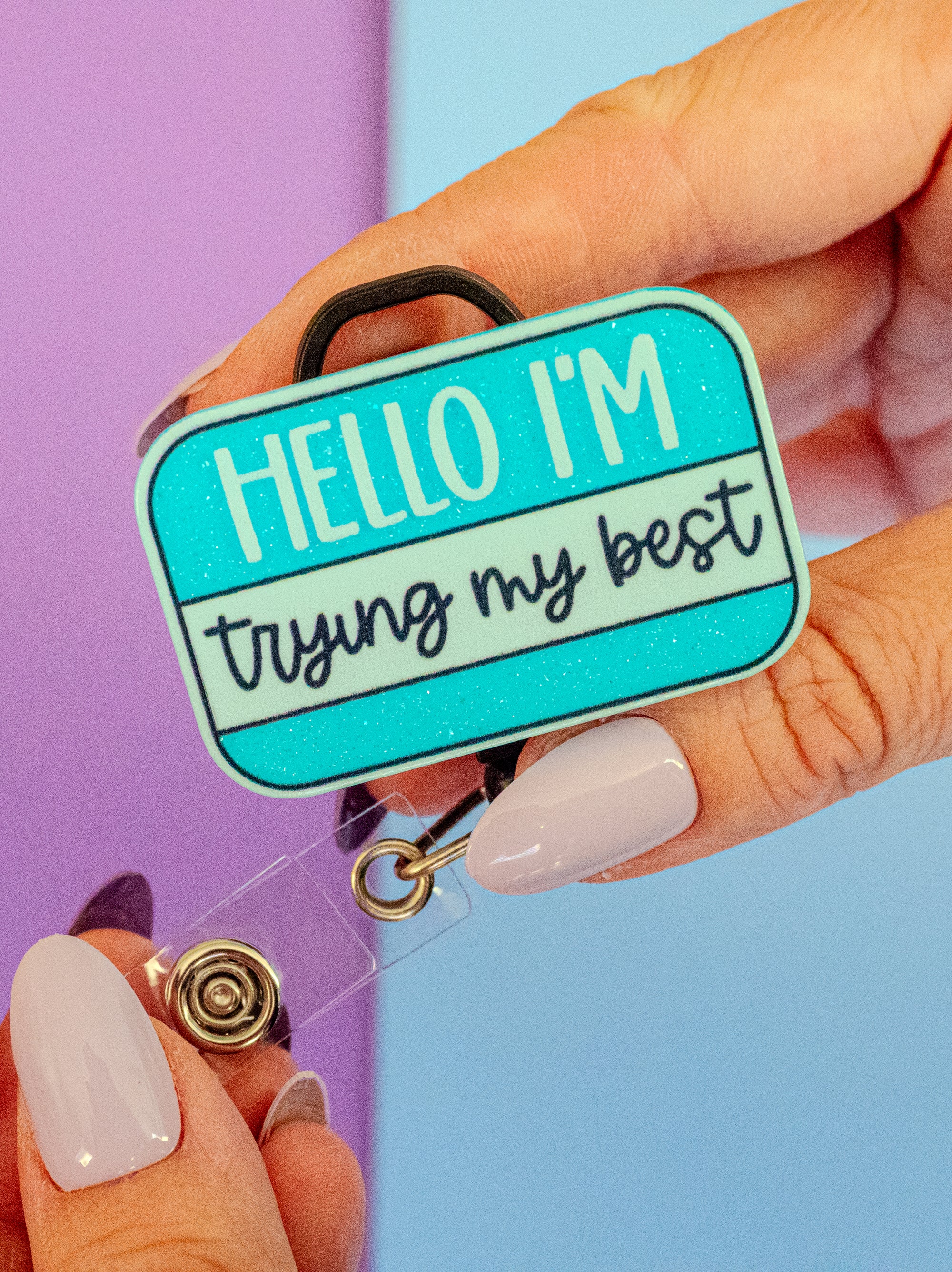 Hello I'm Trying My Best - Blue Pop Topper