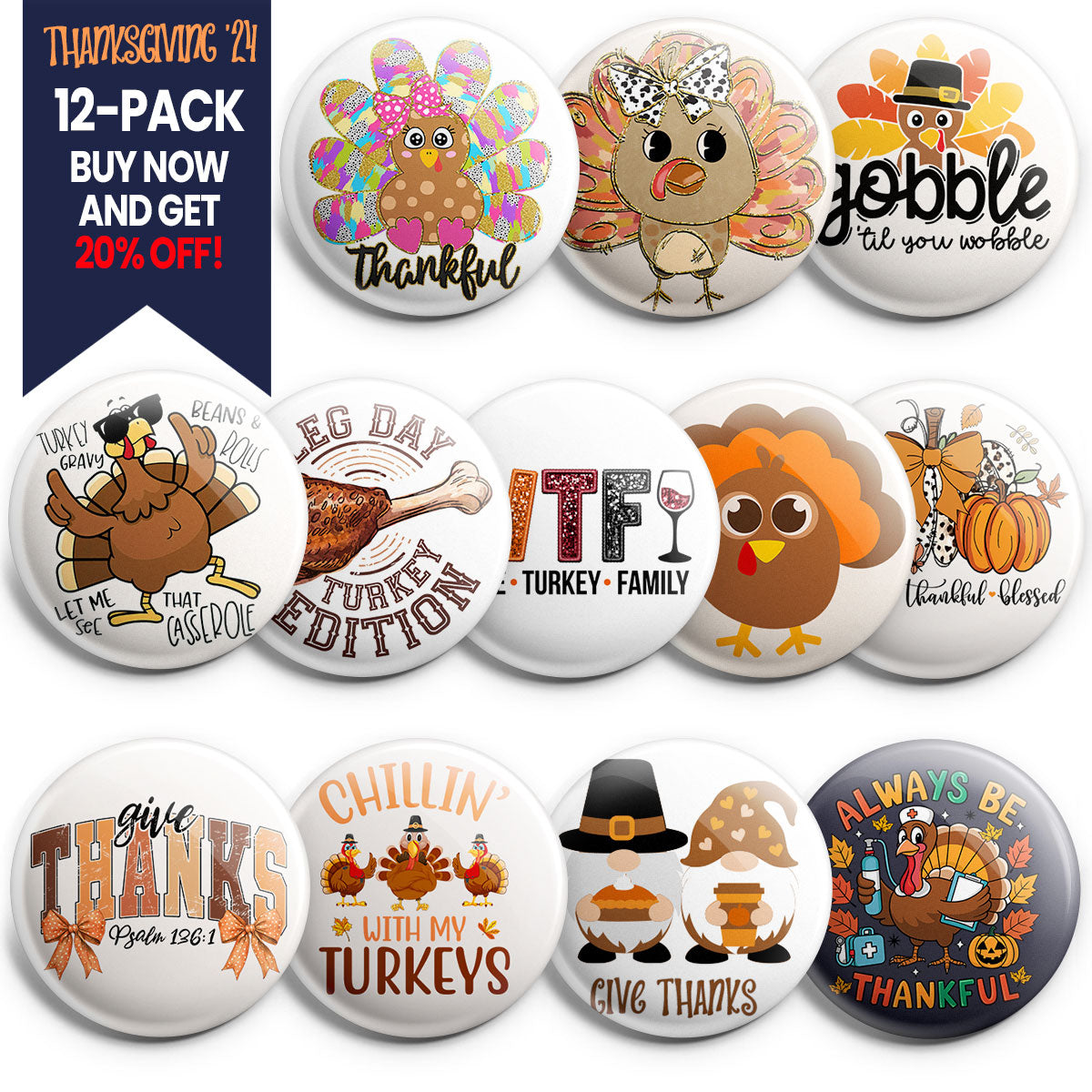 Ultimate Turkey Day Topper 12-Pack (Save 20%)