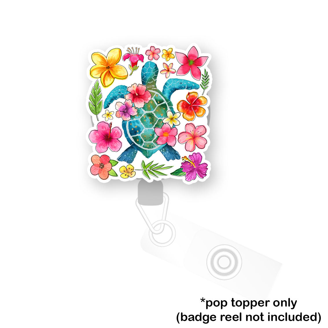 Tropical Turtle Bloom Pop Topper