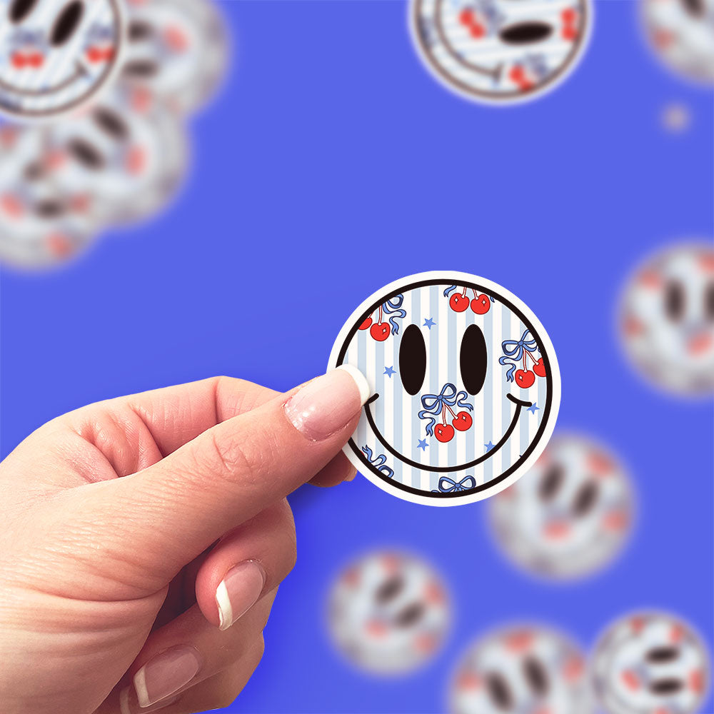 Cherry Bomb Smiley Sticker