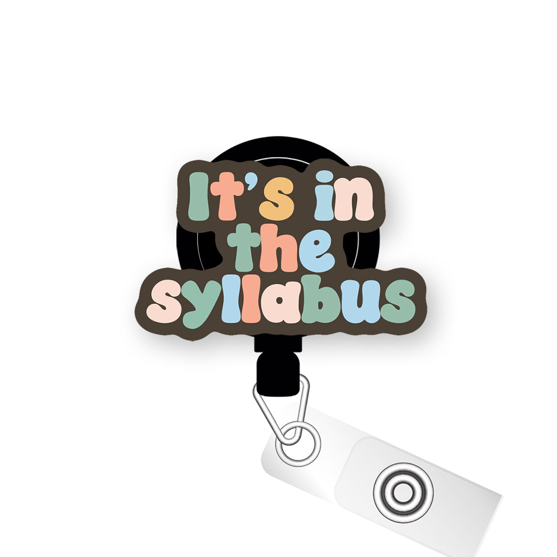 Syllabus Reminder Pop Topper Swapfinity Retractable ID Badge Reel