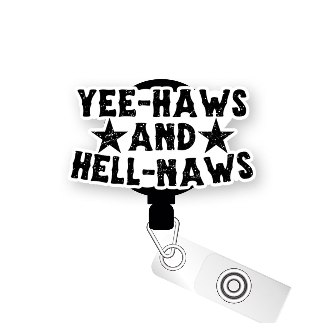 Yee-Haws and Hell-Naws Pop Topper Swapfinity Retractable ID Badge Reel