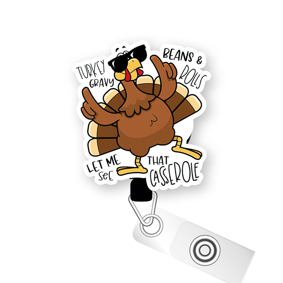 Turkey Casserole Dance Pop Topper Swapfinity Retractable ID Badge Reel
