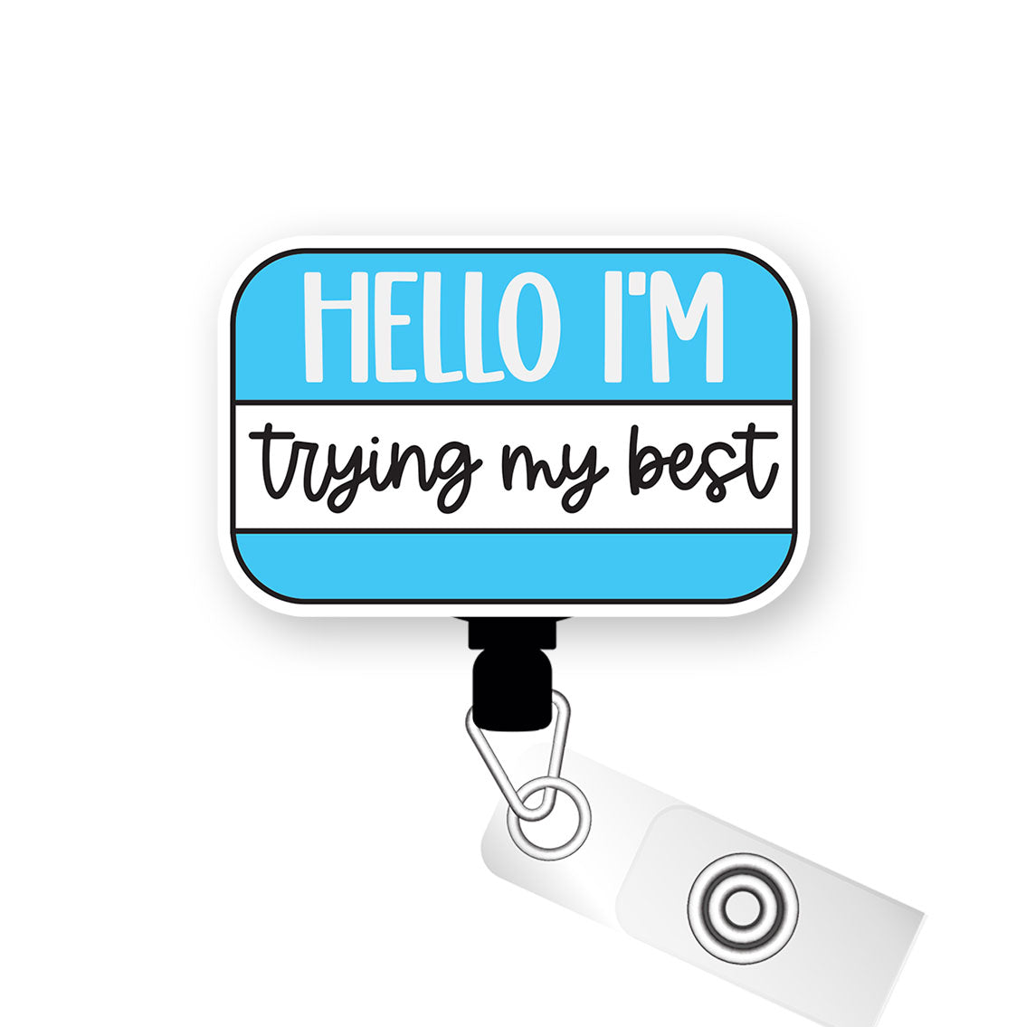 Hello I'm Trying My Best - Blue Pop Topper Swapfinity Retractable ID B