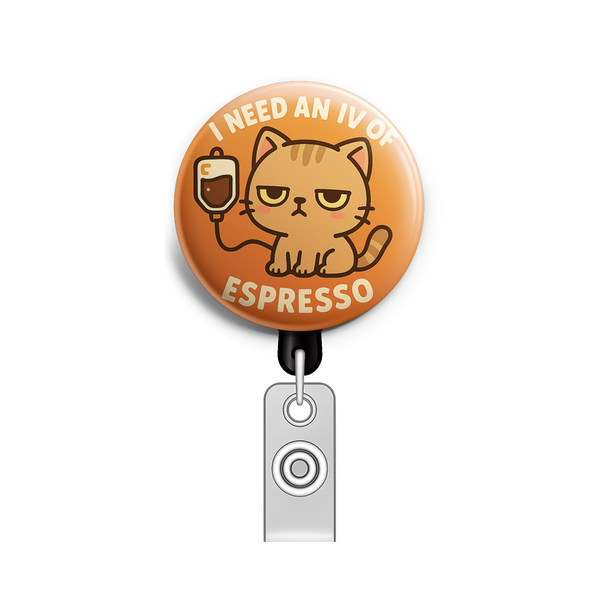 Custom Design – Deadpan cat with half-closed eyes saying 'I Need an IV